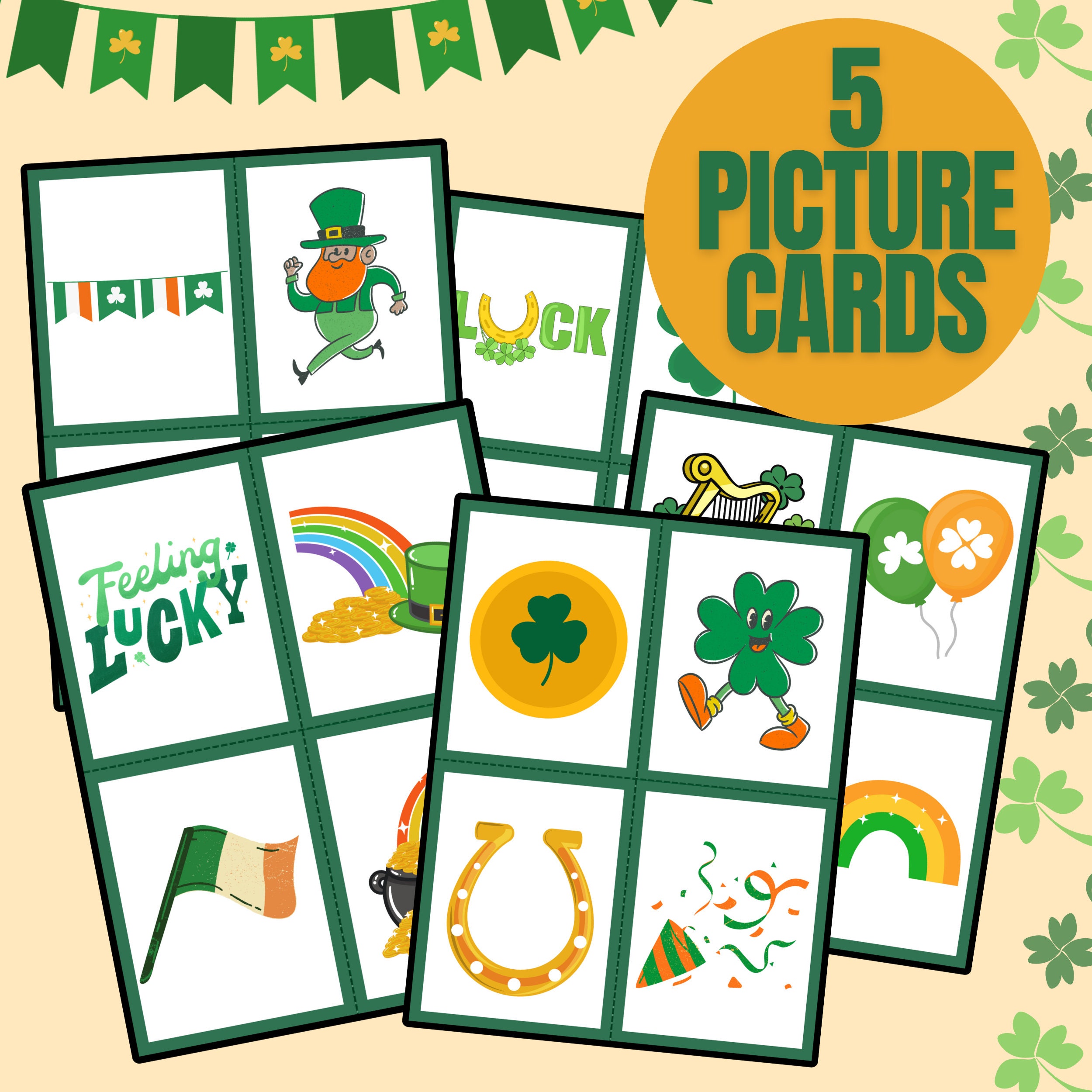 St. Patrick's Day BINGO Game With 30 BINGO Cards, Non-reader, St Patty ...