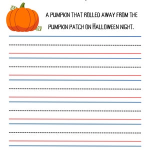 Halloween Writing Prompts for Beginners With Lined Handwriting Paper - Etsy