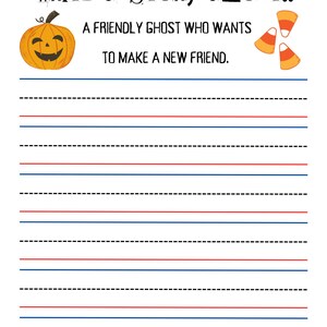 Halloween Writing Prompts for Beginners With Lined Handwriting Paper - Etsy