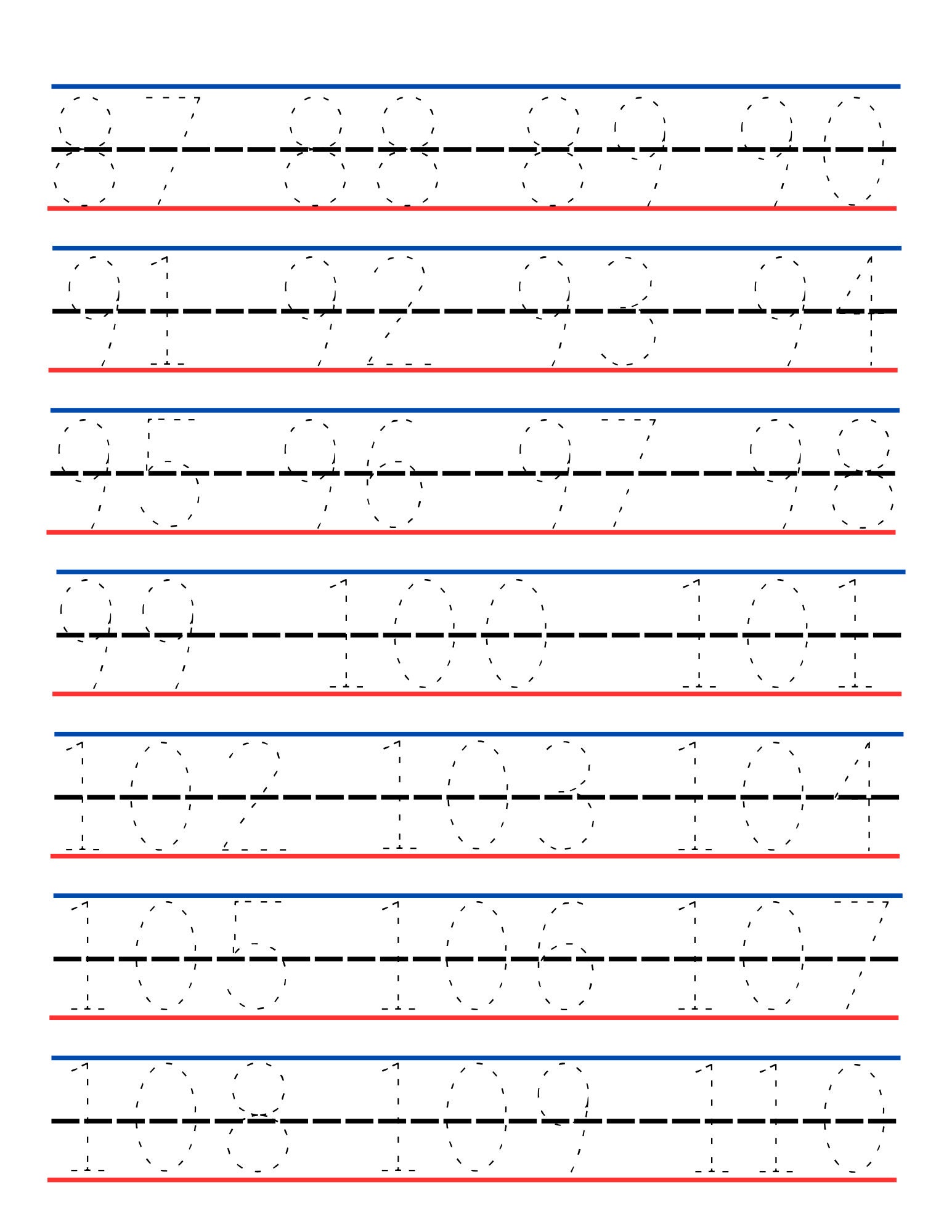 Traceable Numbers 1-110, Lined Paper Red Bottom, Blue Top, Writing ...