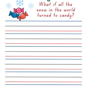 15 Winter and Christmas Writing Prompts With Beginner Lined Paper - Etsy