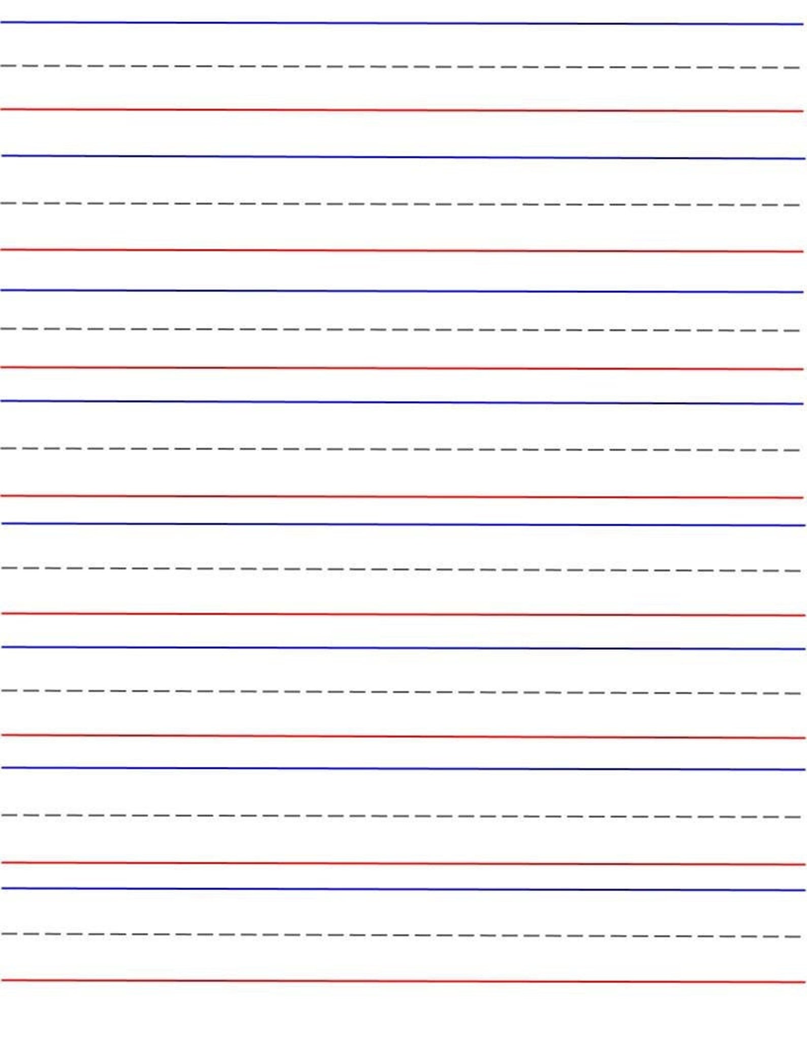2 Printable Lined Handwriting Paper Red Bottom, Blue Top, Writing ...