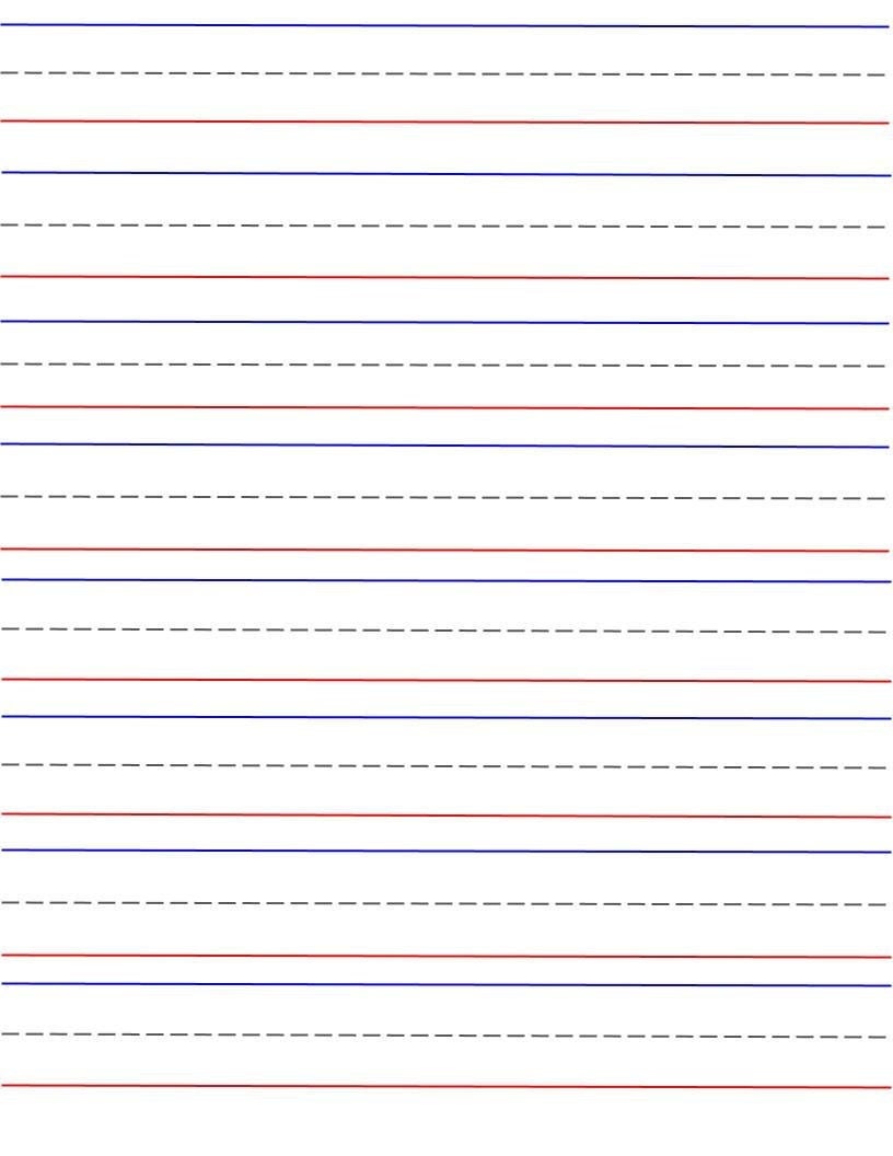 2 Printable Lined Handwriting Paper Red Bottom, Blue Top, Writing ...