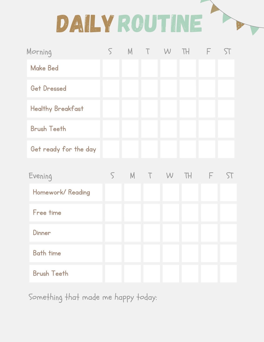 Kids Daily Routine Checklist - Etsy