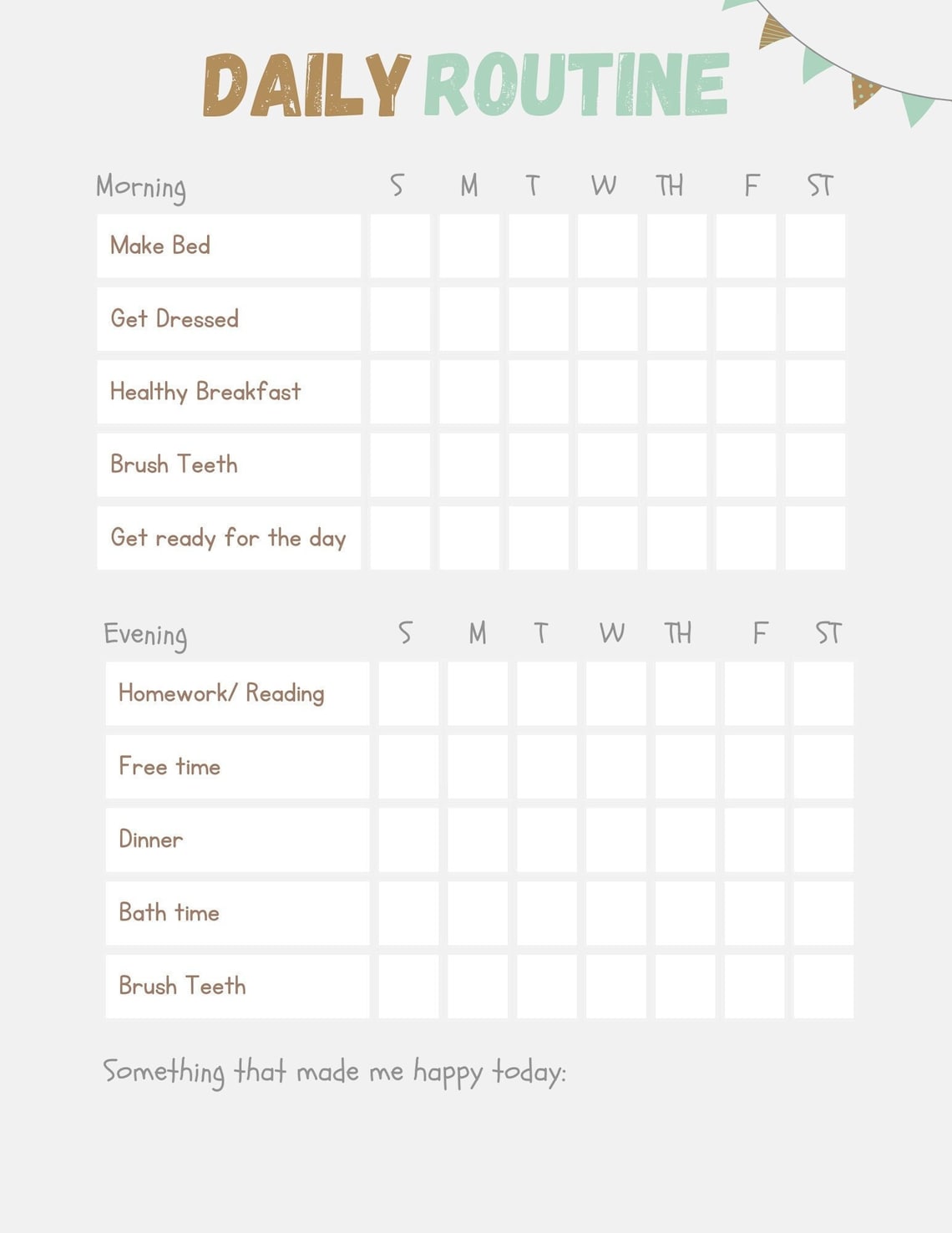 Kids Daily Routine Checklist - Etsy