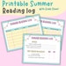 Printable Summer Reading Log With Goals and Book Rating - Etsy