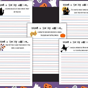Halloween Writing Prompts for Beginners With Lined Handwriting Paper - Etsy