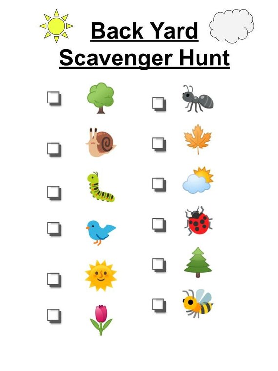Kids Backyard Scavenger Hunt