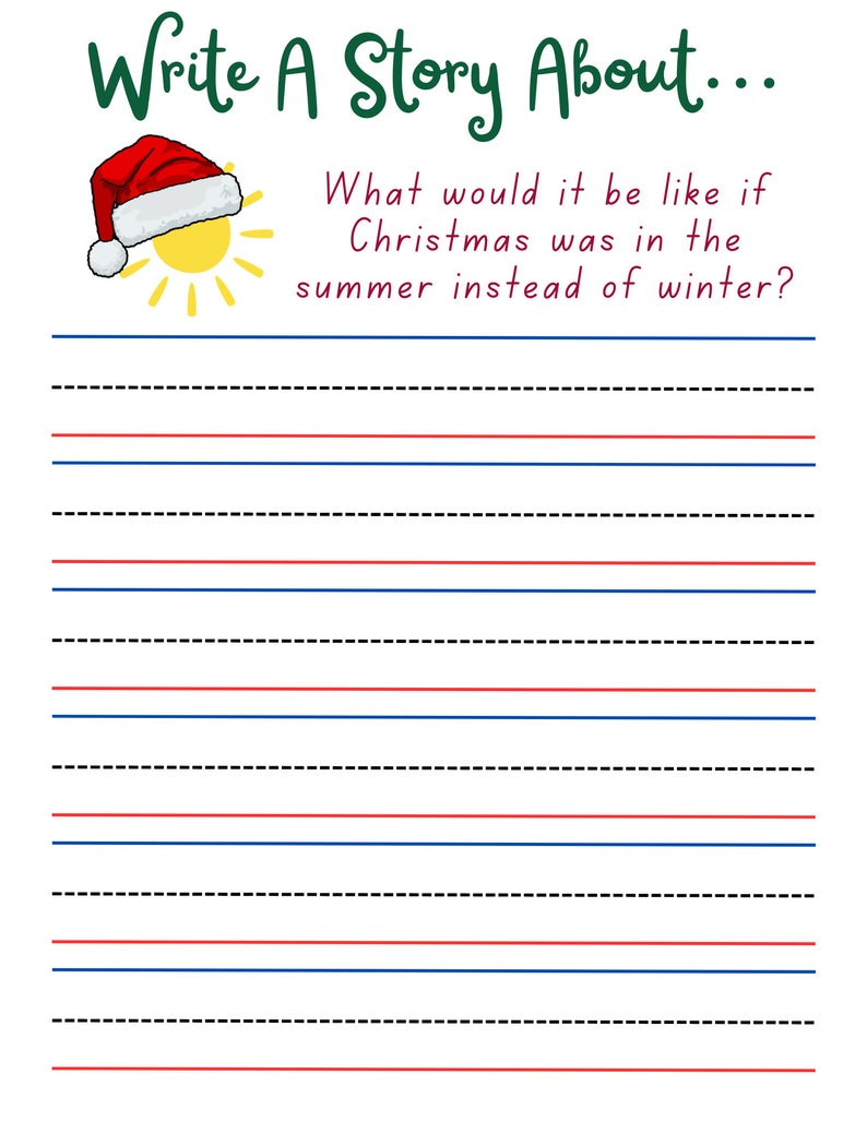 15 Winter and Christmas Writing Prompts With Beginner Lined Paper - Etsy