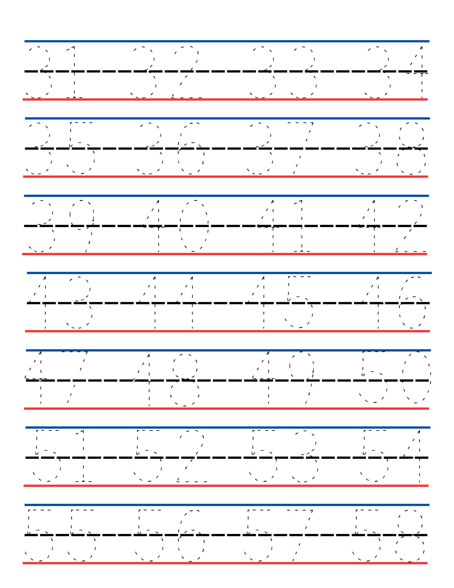 Traceable Numbers 1-110, Lined Paper Red Bottom, Blue Top, Writing ...