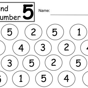 5 Find the Number Printable Number Pages 1-5 Digital Download - Etsy