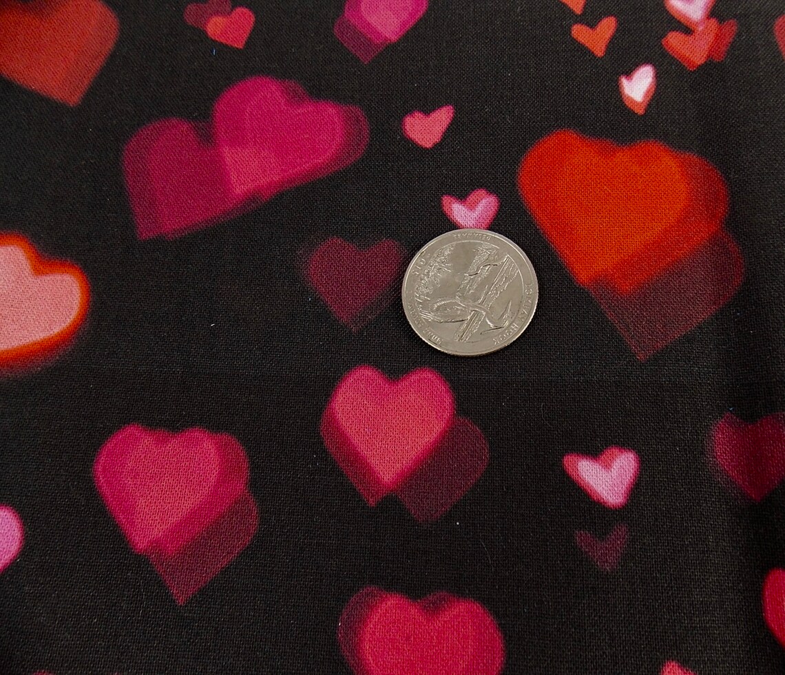 Valentine Day Fabric Valentine Fabric Fabric With Hearts - Etsy