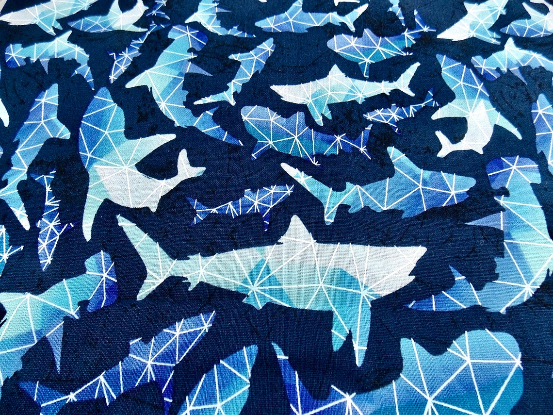 Shark Fabric Sharks Fabric With Sharks Mask Fabric Fabric - Etsy