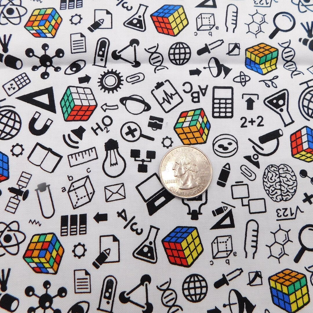 Rubik's Cube Fabric / Science Fabric - Etsy