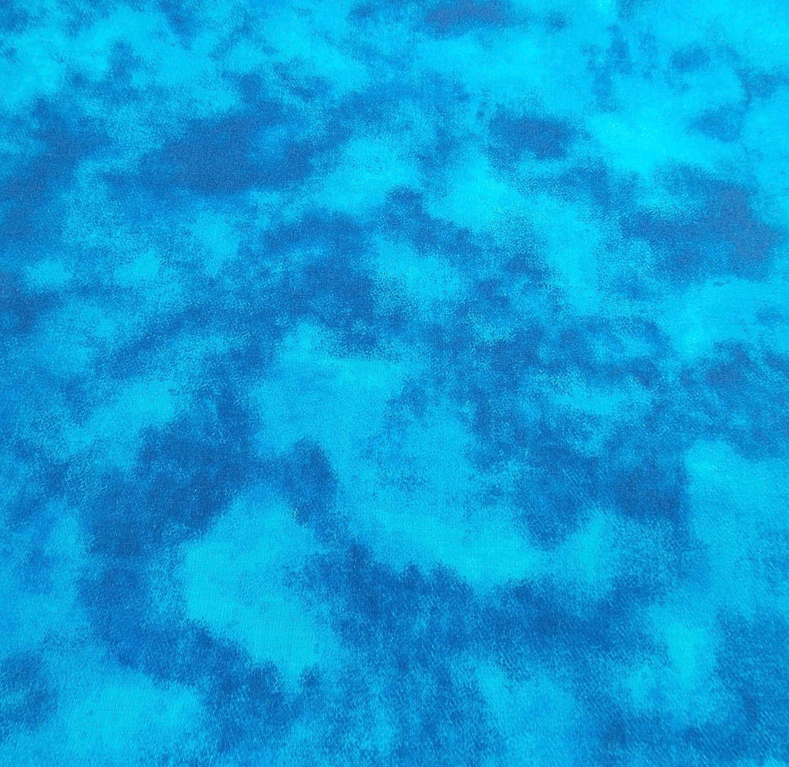 Blue Fabric Ocean Blue Fabric Blue Cotton Fabric Blender | Etsy