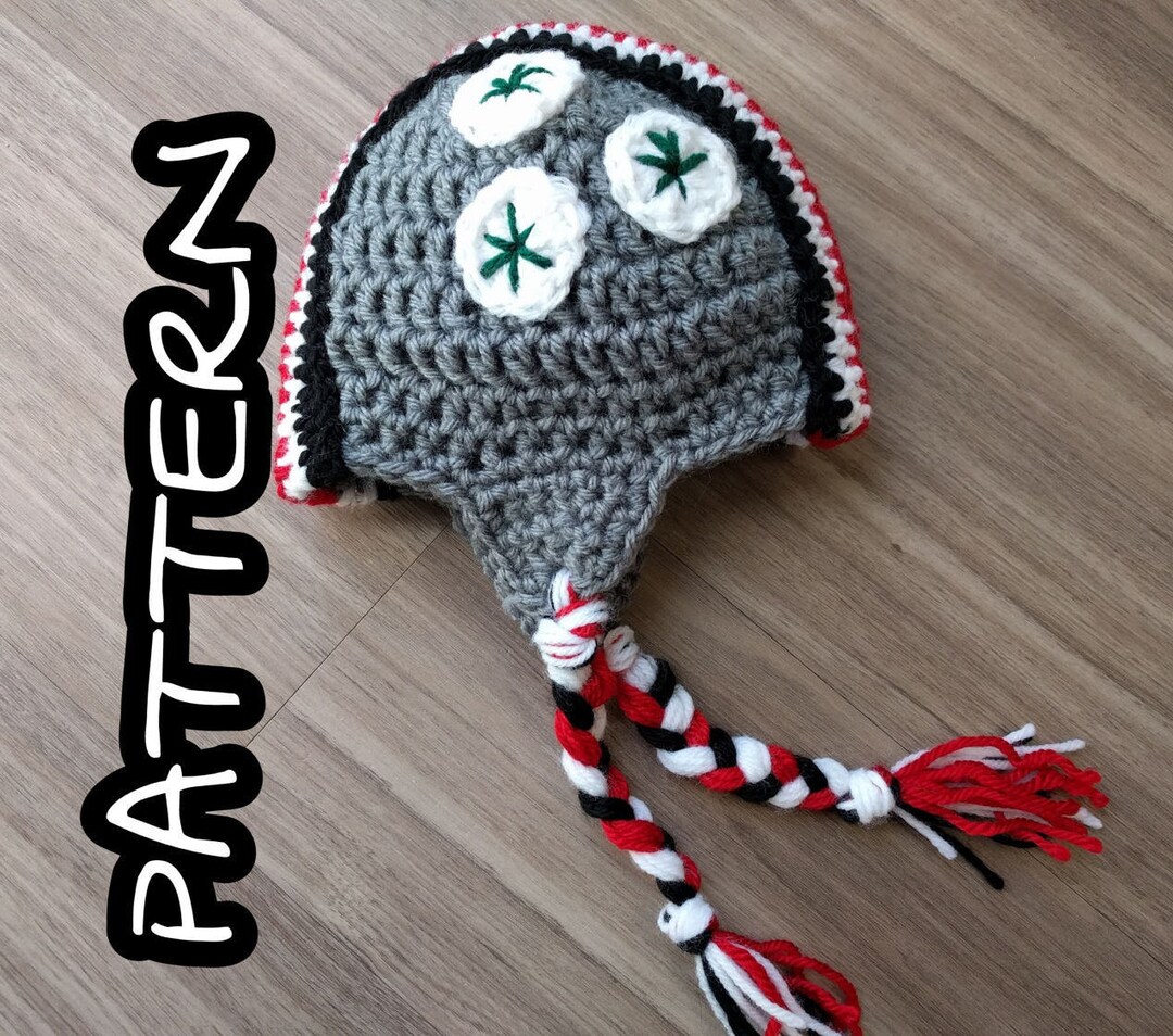 Crochet PATTERN OSU Football Helmet Hat Size Newborn to 6 Months ...