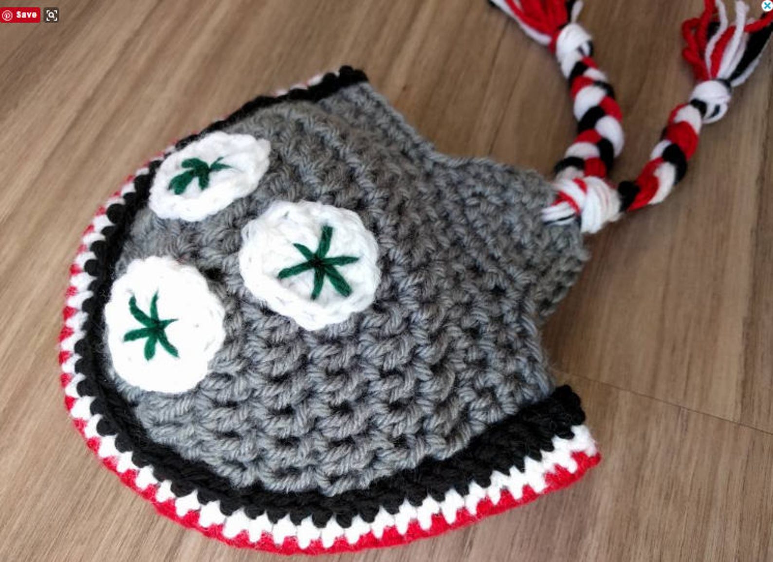 Crochet PATTERN OSU Football Helmet Hat Size Newborn to 6 Months ...