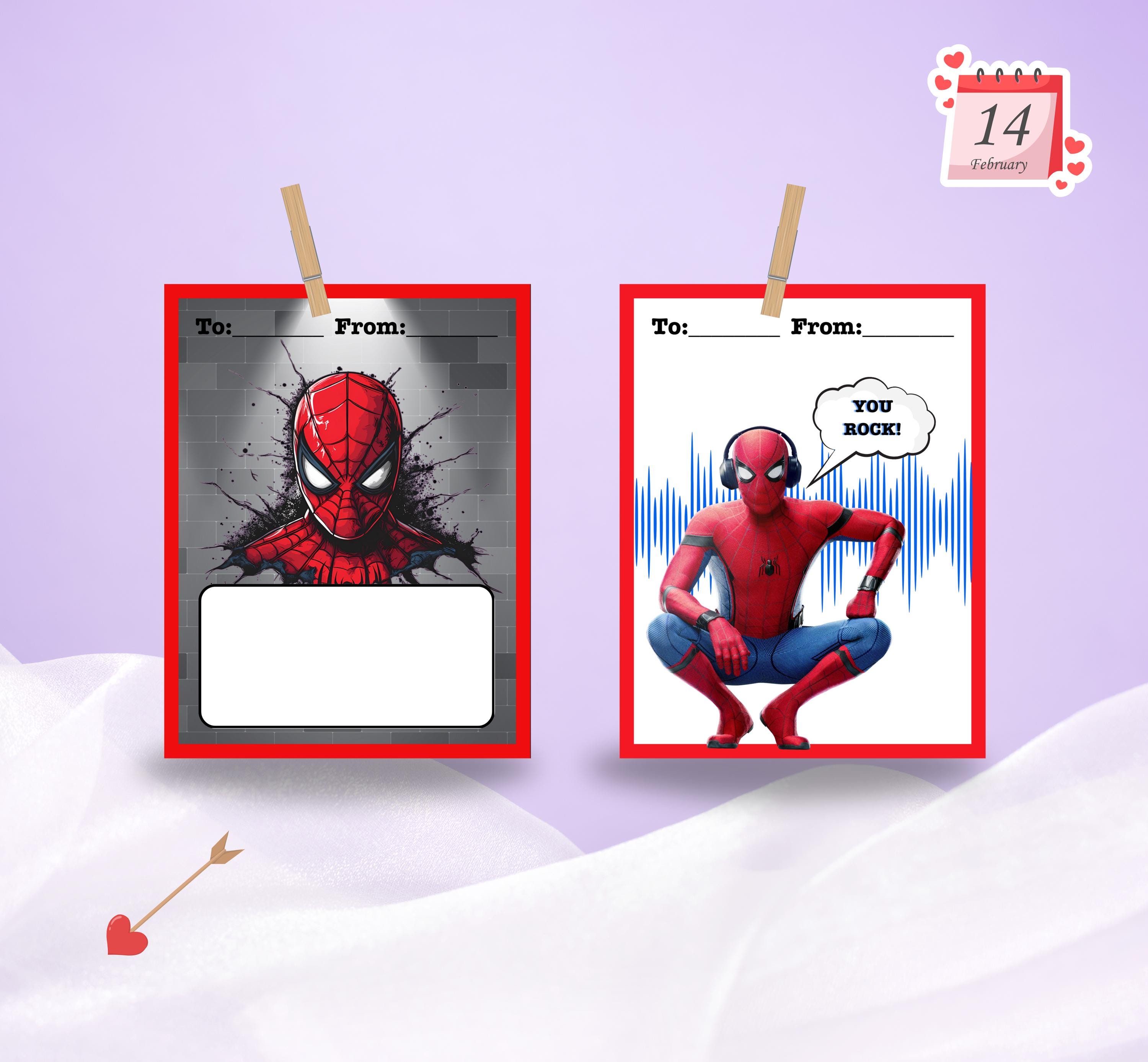 Spiderman Valentine’s Day Cards - Printable Superhero Kids Valentines ...