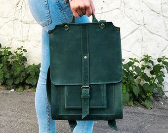 Leather backpack | Etsy