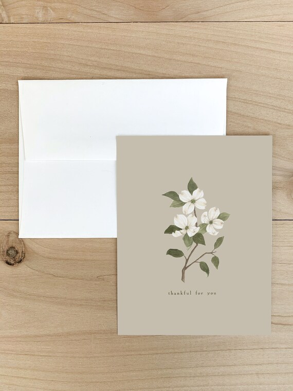Thank You Card Botanical Inspired Greeting Card Variety | Etsy