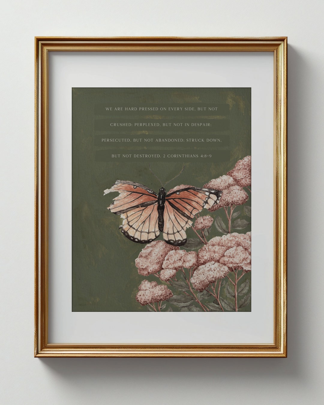 Hard Pressed Scripture Art Print | Nature Inspired | Botanical ...