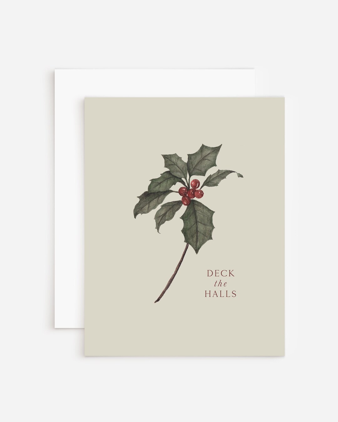 Christmas Card Holly Berry Illustration Botanical Inspired Greeting ...