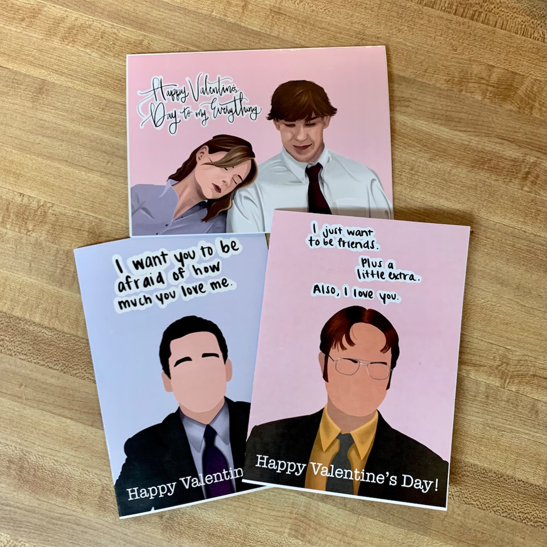 Office Themed Valentine’s Day Cards | Set of Three - Etsy