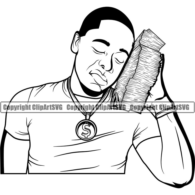 Man With Money Stack Svg - Etsy