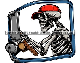 Skeleton Truck Driver Svg - Etsy