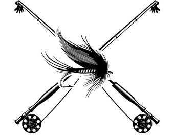 Fly fishing clip art | Etsy