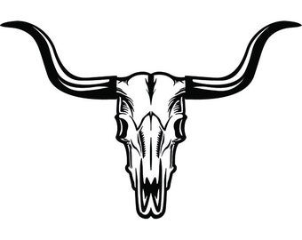 Bull skull logo | Etsy