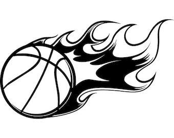 Basketball flame svg | Etsy