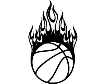 Basketball flame svg | Etsy