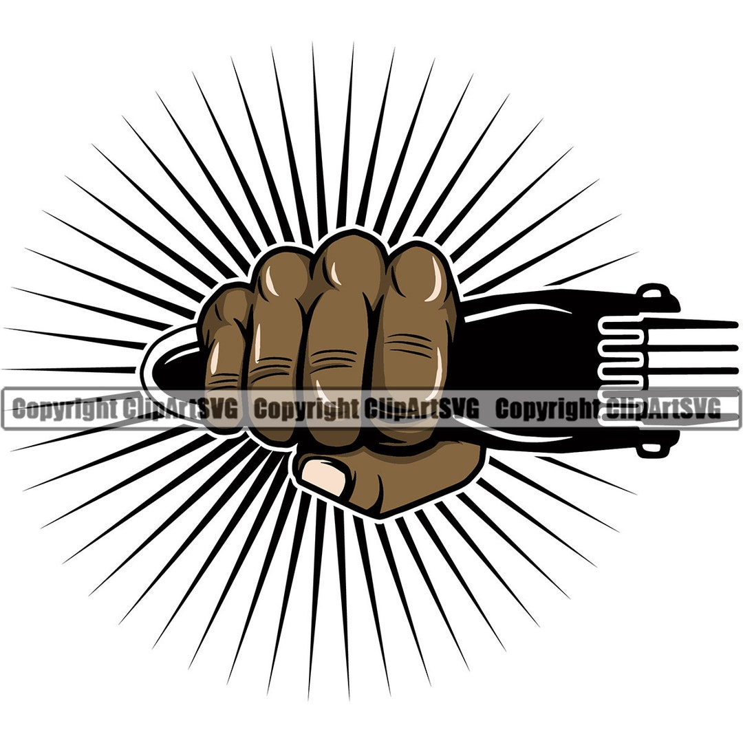 Barber Black Hand Clippers Chair Shop Barbershop Salon Pole Haircut ...