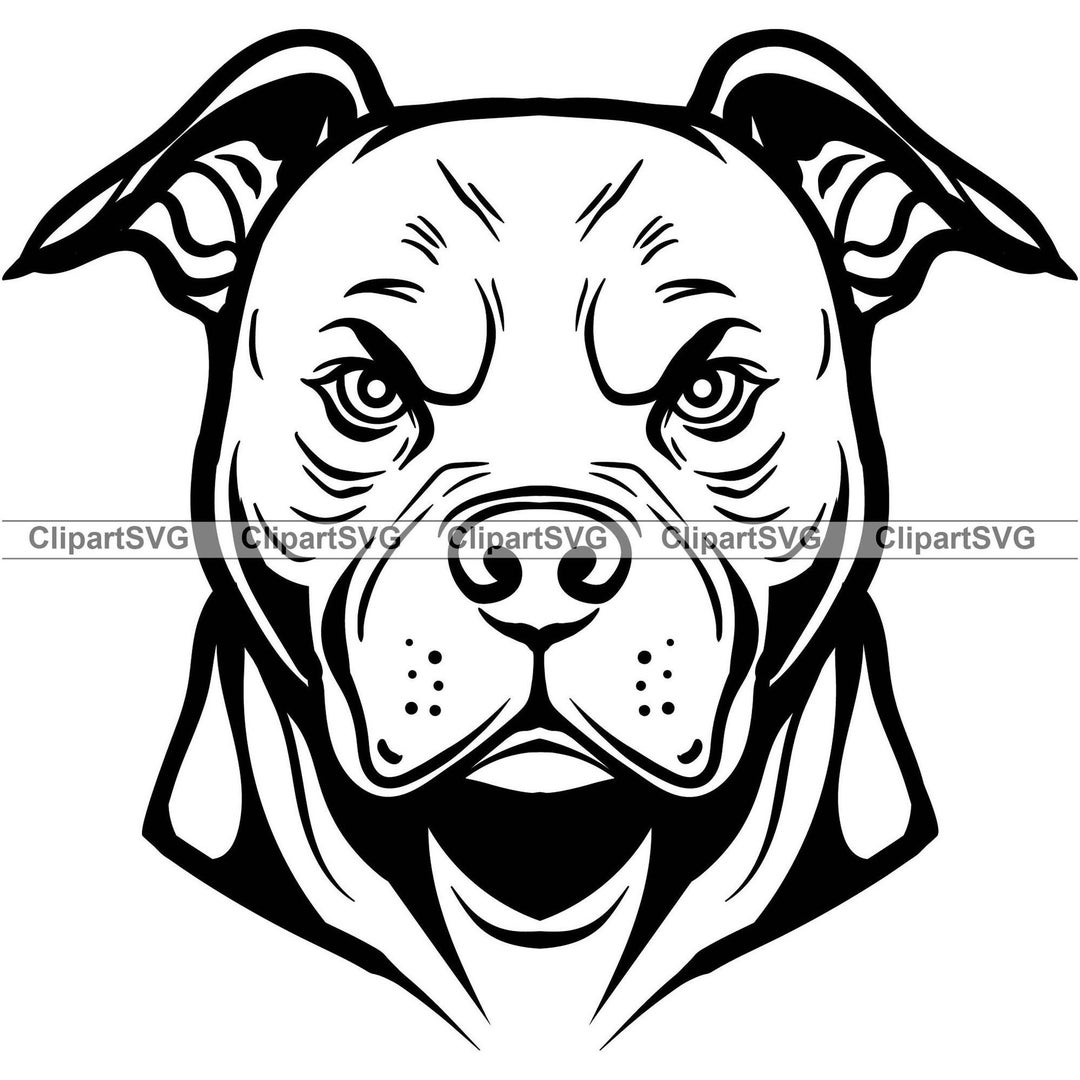 Mean Pitbull Outline
