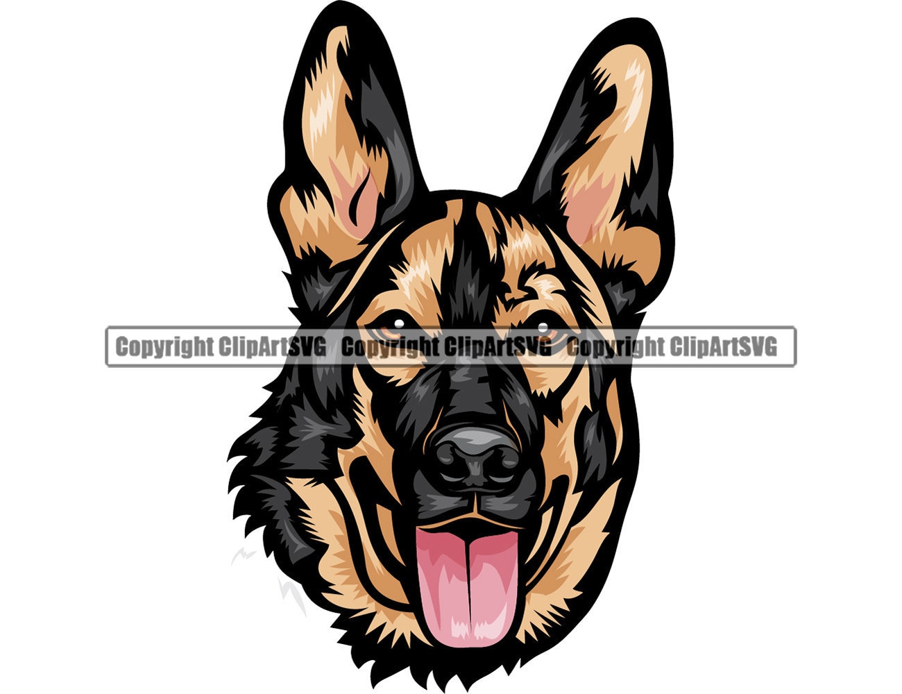 Drawing & Drafting German Shepherd Dog Breed Head Face Happy Puppy ...