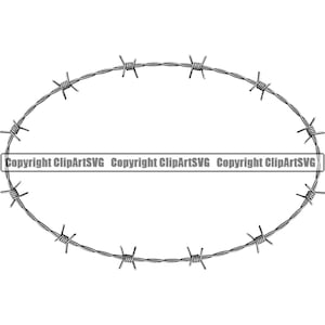 Barbed Wire Oval Round Frame Razor Fence Fencing Barb Bob - Etsy