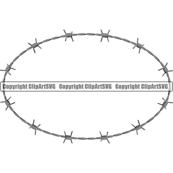 Barbed Wire Oval Round Frame Razor Fence Fencing Barb Bob | Etsy