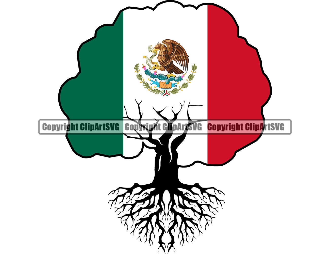 Mexico Mexican Tree Roots Family Home Flag Country World Nation Map ...