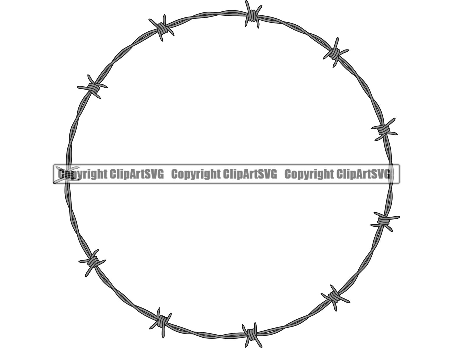 Oval Frame Borders And Barbed Wire