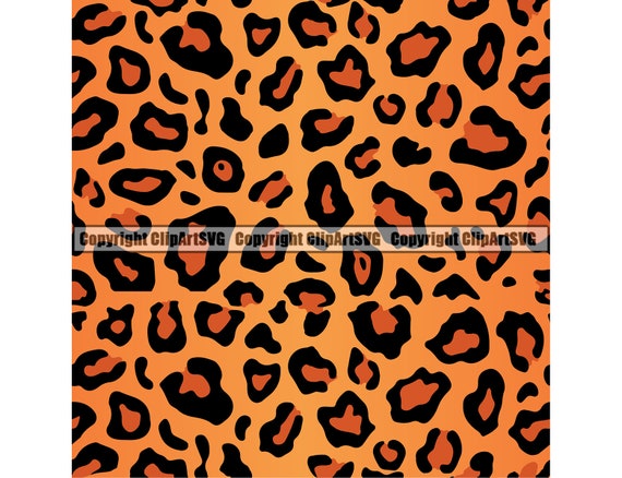 Cheetah Leopard Seamless Pattern Orange Jaguar Animal Print | Etsy