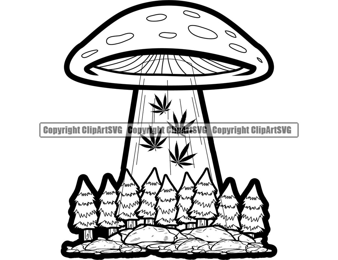 Marijuana Alien Space Ship Beam Weed Plants Smoking Pot Joint Blunt ...