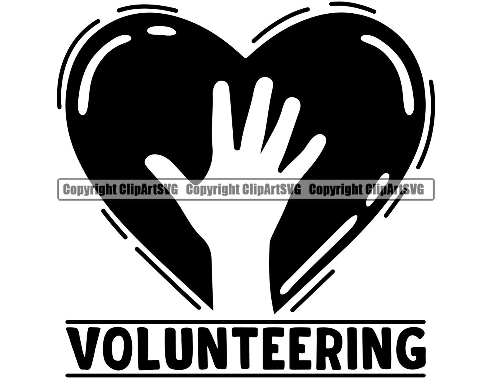 Volunteer Volunteering Heart Shape Love Shaped Family Care Art Design ...