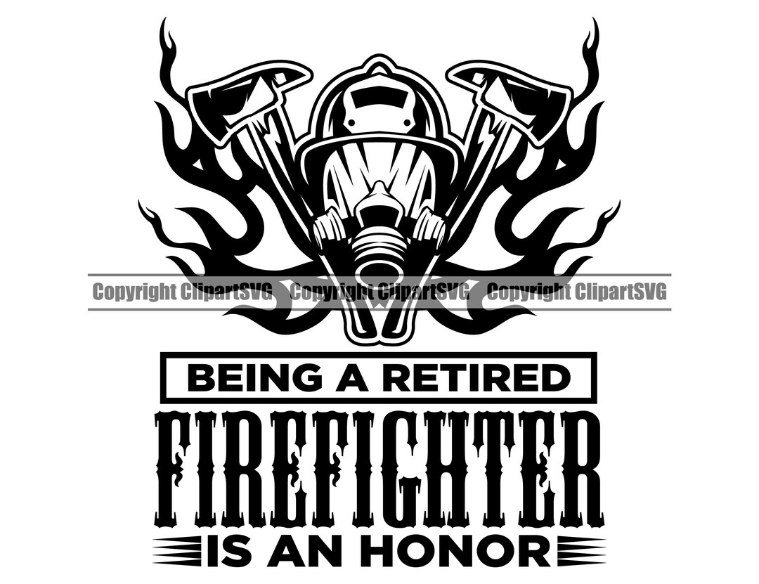 Retired Firefighter Firefighting Axe Fire Flames Rescue Fireman Mask ...