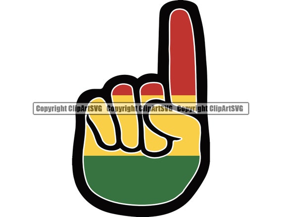 Reggae Rasta Jamaica Jamaican Number One Finger Flag Country | Etsy
