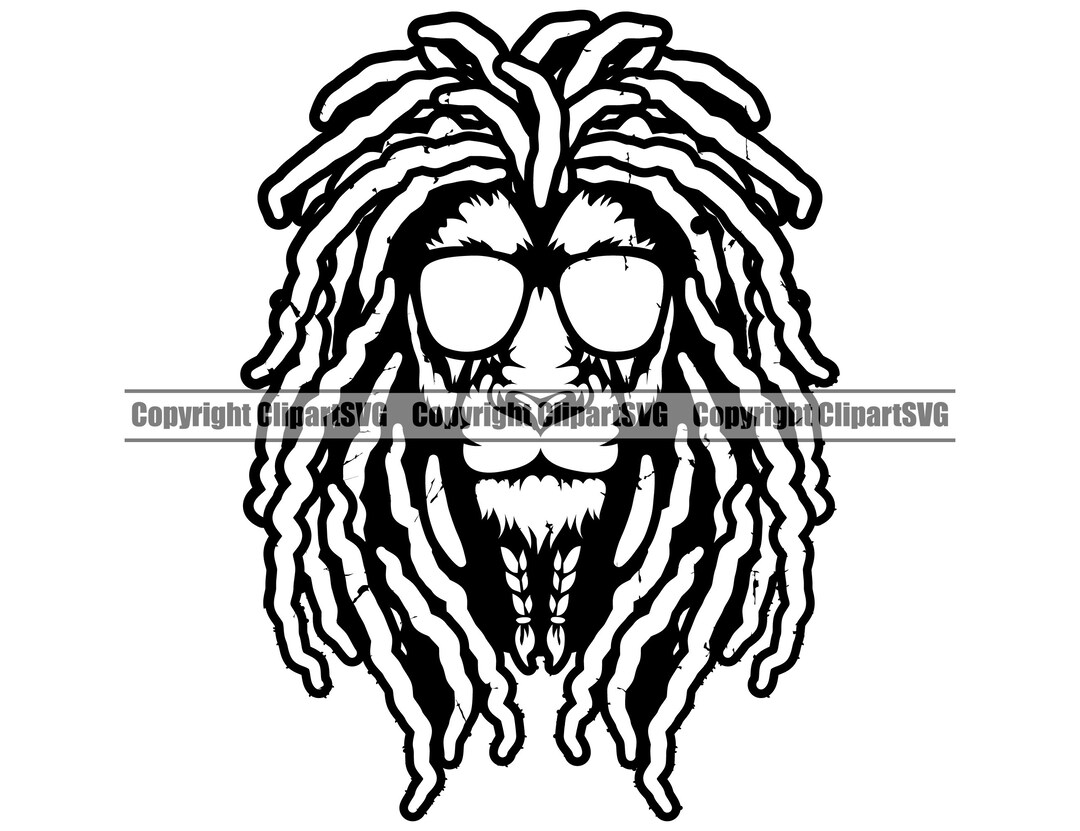 Rasta Reggae Lion Flag Dreads Braids Sunglasses Marijuana Leaf Joint ...