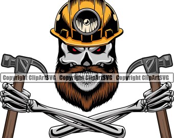 Mining Logo Skull Svg - Etsy