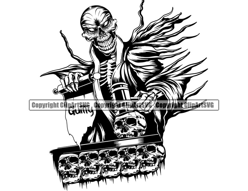 Skull Skeleton Judge Judgement Day Gavel Guilty Court Death - Etsy