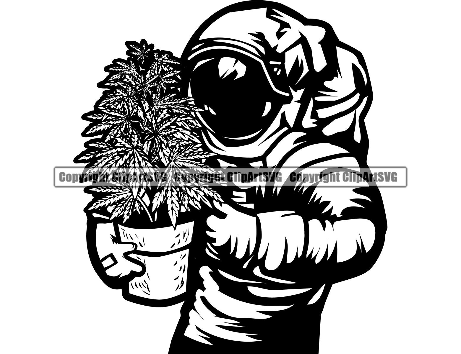 Marijuana Astronaut Growing Weed Plants Pot Joint Blunt Leaf | Etsy