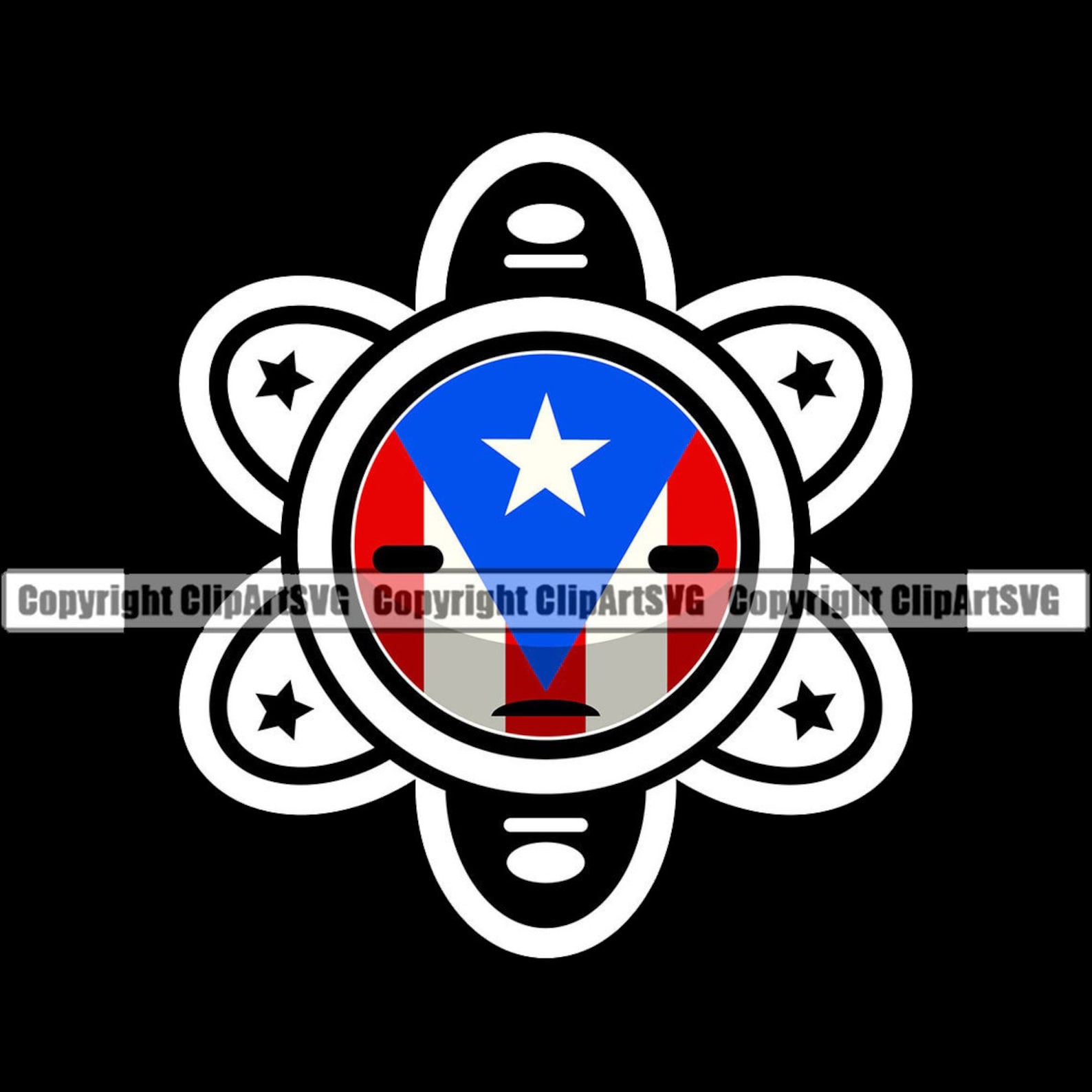 Puerto Rico Rican Turtle Taino Flag Country World Nation Map | Etsy